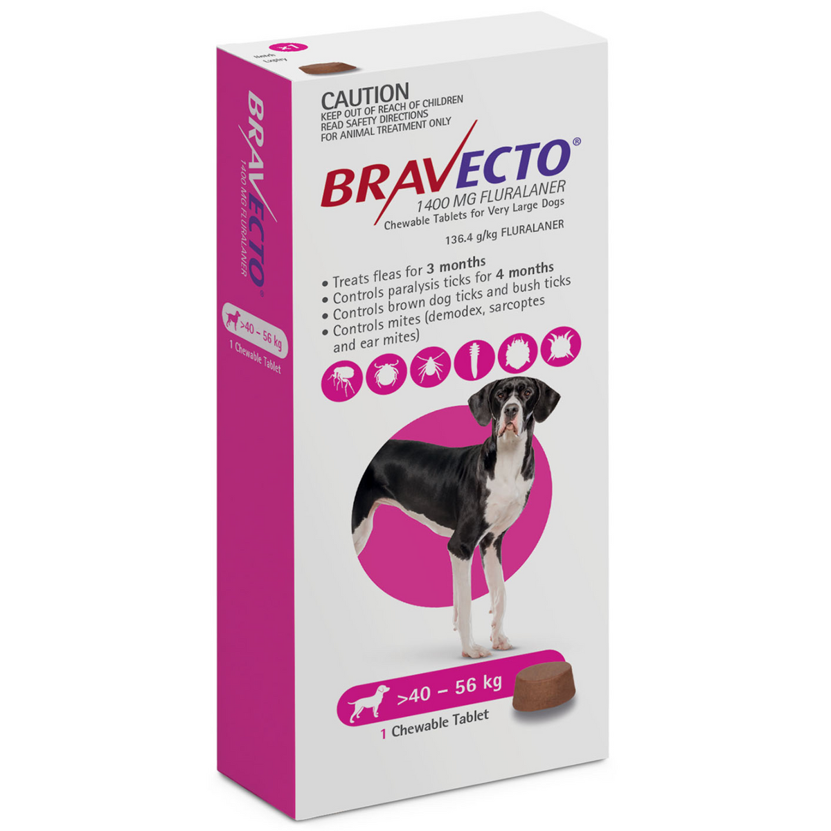 Bravecto Chew Pink For Dogs 40-56kg – Mel's Pet Shed