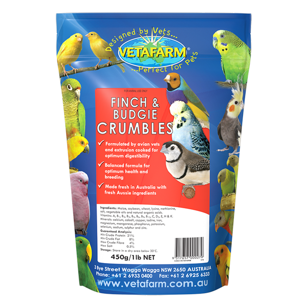 Vetafarm Finch & Budgie Crumble 2kg – Mel's Pet Shed